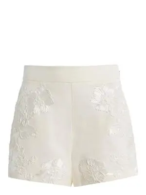Simkhai Sammie Embroidered Linen-blend Shorts - Ivory