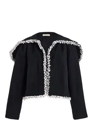 DIOTIMA Shell-trimmed Cotton Twill Jacket - Black