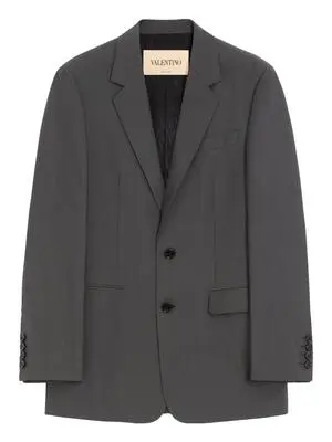 Valentino Garavani Mohair-wool Single-breasted Blazer - Grey