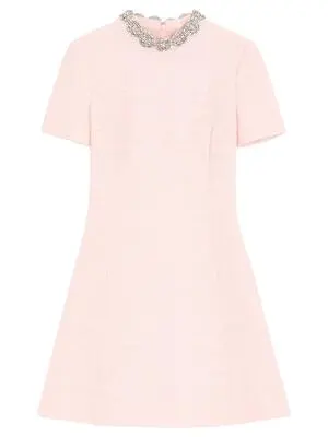 Valentino Garavani Tweed Embellished Mini Dress - Pink