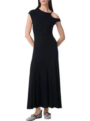 Robert Rodriguez Clarice Cutout Shoulder Maxi Dress - Black