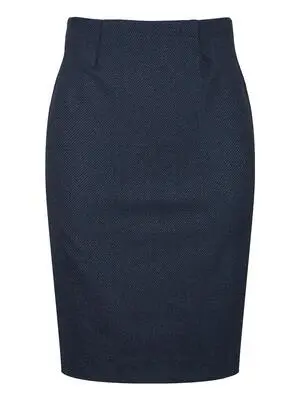 CONQUISTA Pinstriped Elastic Pencil Midi Skirt - Blue