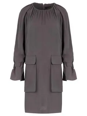 CONQUISTA Dark Pocket Detail Tencel Dress - Grey