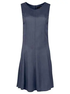 CONQUISTA Sleeveless Round Neck Cloche Dress - Blue