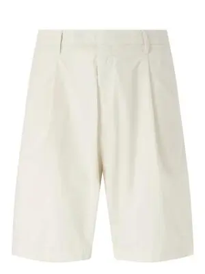 Boglioli Pleated Cotton-blend Poplin Shorts - Neutrals