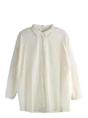 AMOMENTO Semi-sheer Long-sleeve Shirt - White