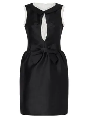 SHUSHU/TONG Bow-detailed Crepe Mini Dress - Black