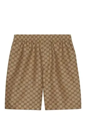 Gucci Gg Supreme Monogram Bermuda Shorts - Beige