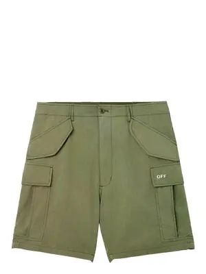 Off-White Signature Diag-stripe Cargo Shorts - Green