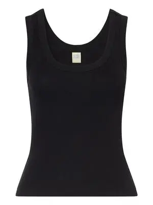 FLORE FLORE Hillie Organic Cotton Ribbed Tank Top - Black