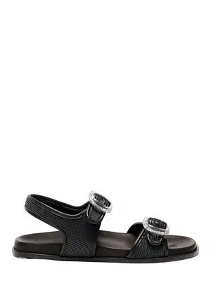 NAGUISA Canet Mesh Bio Sandal With Transparent Buckle - Black
