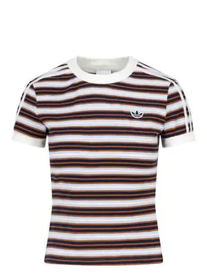 Adidas Summer Glow" Striped Cotton T-shirt - Multi