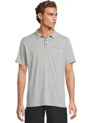 Columbia Tech Trail Utility Polo Short Sleeve Knit Everblue - Gray