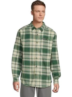 Columbia Pitchstonetm Heavyweight Flannel Ii Clothing Greenscape Macro Buffalo Tartan - Green