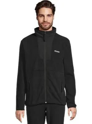 Columbia Fleece Jacket With Stand Collar And Zippered Pockets - Black