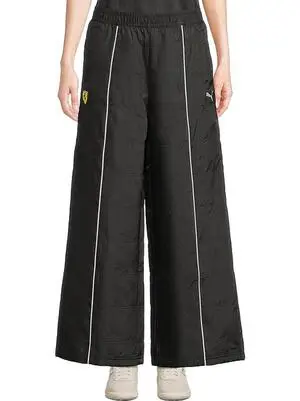 PUMA Scuderia Ferrari Quilted Wide-leg Pants - Black