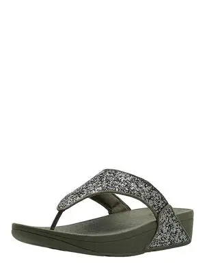Fitflop FitFlop Lulu Multi-Tonal Glitter Toe-Post Sandals Olive