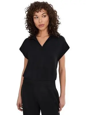 Splits59 Evie Fleece Sleeveless Polo Sweatshirt - Black