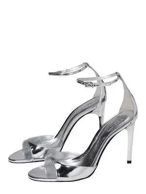 Schutz Scarlett Stiletto Sandals - Silver