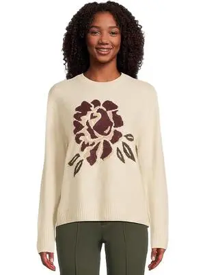 Vince Camuto Vince Camuto Rose Crew Neck Pullover Bone