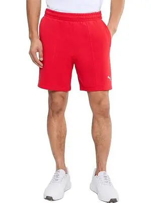 PUMA T7 Relaxed Fit French Terry Shorts - Red