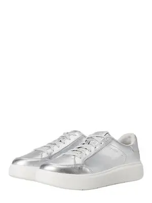 Fitflop Rtg Metallic Leather Lace-up Sneakers - Silver