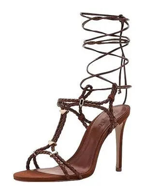 Schutz Cordelia Stiletto Sandals - Tan