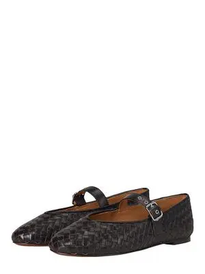 MADEWELL Madewell The Remy Mary Jane Flat In Woven Leather