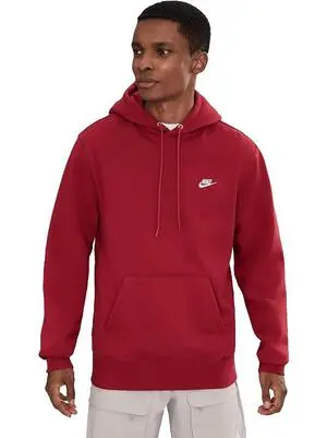 Nike Club Fleece Pullover Hoodie - Red