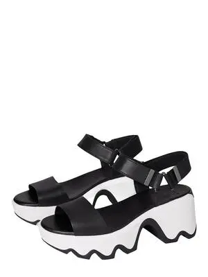 Sorel Kinetic Aura Y-strap Platform Sandals - Black