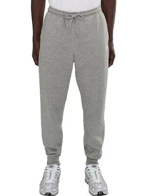 Nike Club Fleece Joggers With Embroidered Logo - Gray
