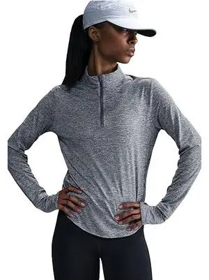 Nike Swift Dri-fit Ultraviolet 1/4-zip Running Top - Gray
