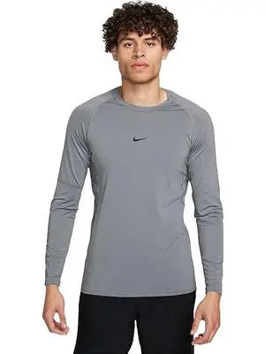 Nike Pro Dri-fit Slim Long-sleeve Fitness Top - Gray