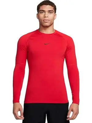 Nike Pro Dri-fit Slim Long-sleeve Fitness Top - Red