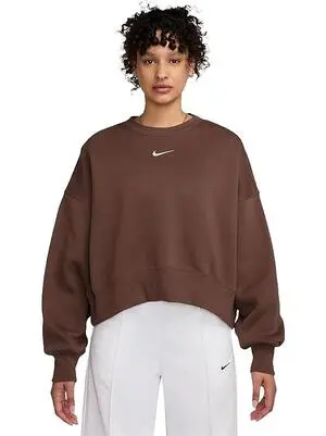 Nike Nike Sportswear Phoenix Fleece Oversized Crew Neck Sweatshirt Brown
