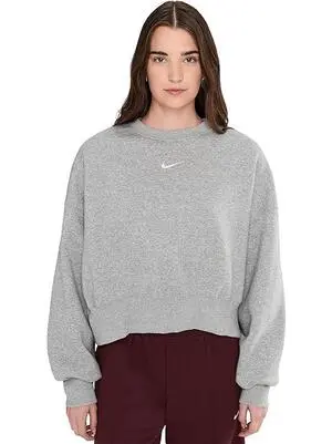 Nike Phoenix Fleece Oversized Crew Neck Sweatshirt - Gray