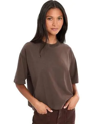 Madewell Boxy Crop Tee In Cotton Jersey - Brown