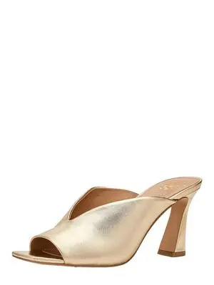 Vince Camuto Vince Camuto Galeni Peep Toe High Heel Mules Gold