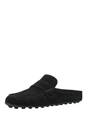 Vince Berkley Suede Driver Mule Flats - Black