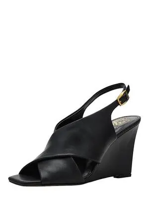 Vince Camuto Ameira Criss-cross Wedge Sandals - Black