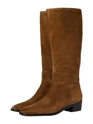 Vince Andes Suede Zip Tall Boots - Tan