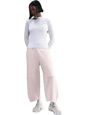 Nike Phoenix Fleece Barrel Leg Pants - Bone