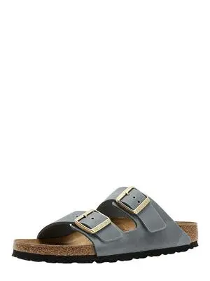 BIRKENSTOCK Birkenstock Arizona Oiled Leather Slide Shoes Gray
