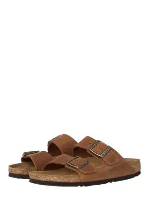 BIRKENSTOCK Birkenstock Arizona Oiled Leather Slide Shoes Tan