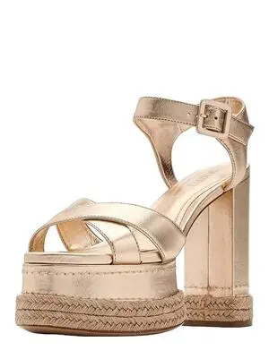 Schutz Hilda Platform Sandals With Ankle Strap - Multi
