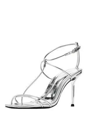 Schutz Jules Strappy Stiletto Sandals - Silver