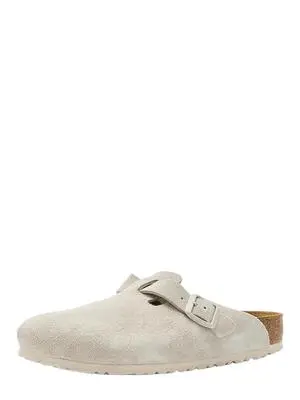 BIRKENSTOCK Boston Suede Clogs - Beige
