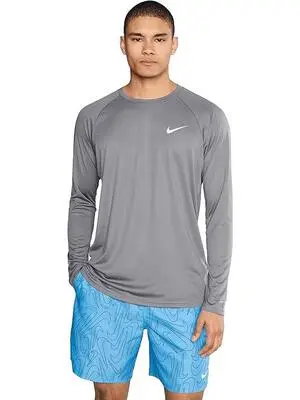 Nike Essential Long Sleeve Hydroguard Swim Shirt - Gray