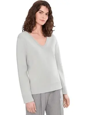 Vince Double Face V-neck Sweater - Gray