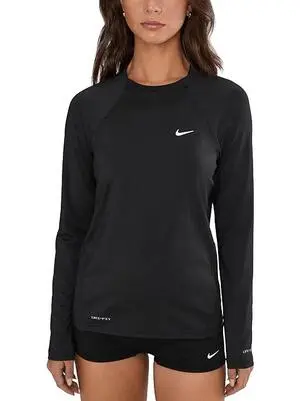 Nike Dri-fit Uv Long Sleeve Hydroguard Swimwear - Black